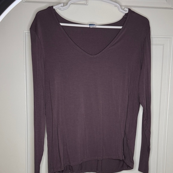 Old Navy | Tops | Old Navy Womens Long Sleeve Vneck Top Dark Purple ...